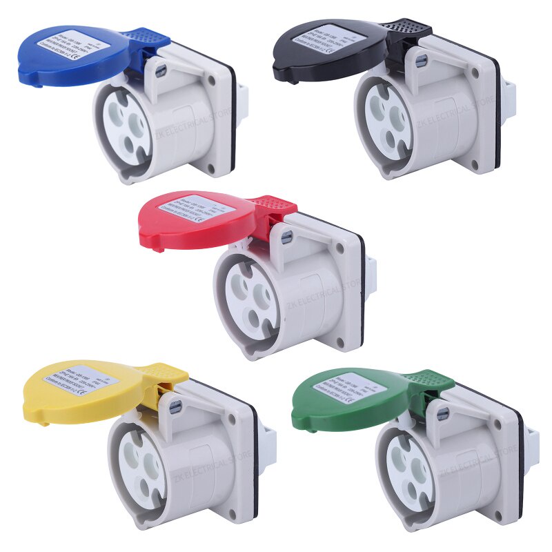 Waterproof aviation industry plug and socket 3-core 16A stage lighting ...