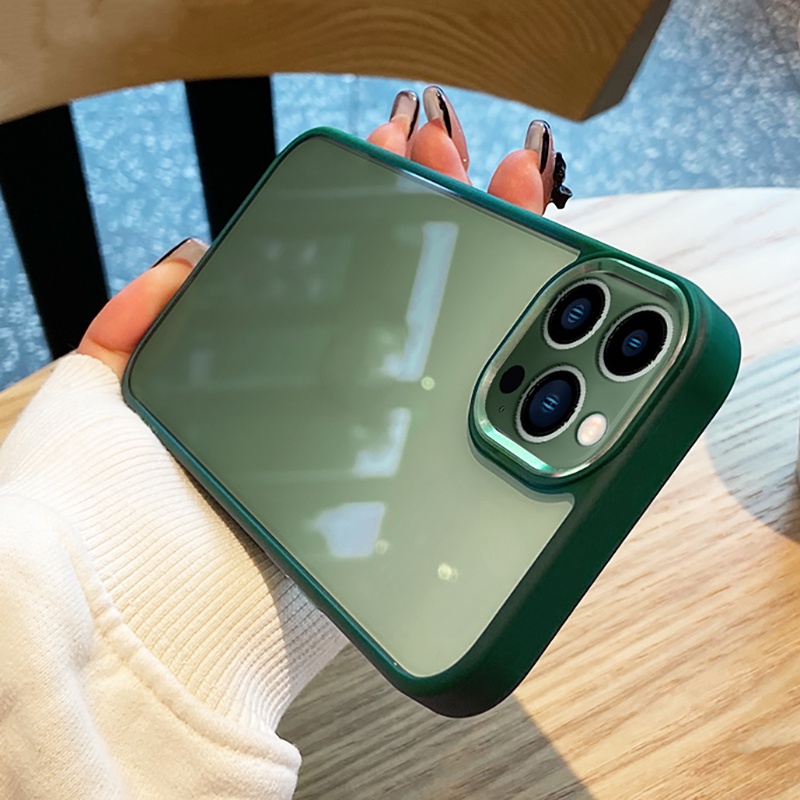 High Quality Metal Frame Acrylic Phone Case for iPhone 14 plus 13 Pro ...