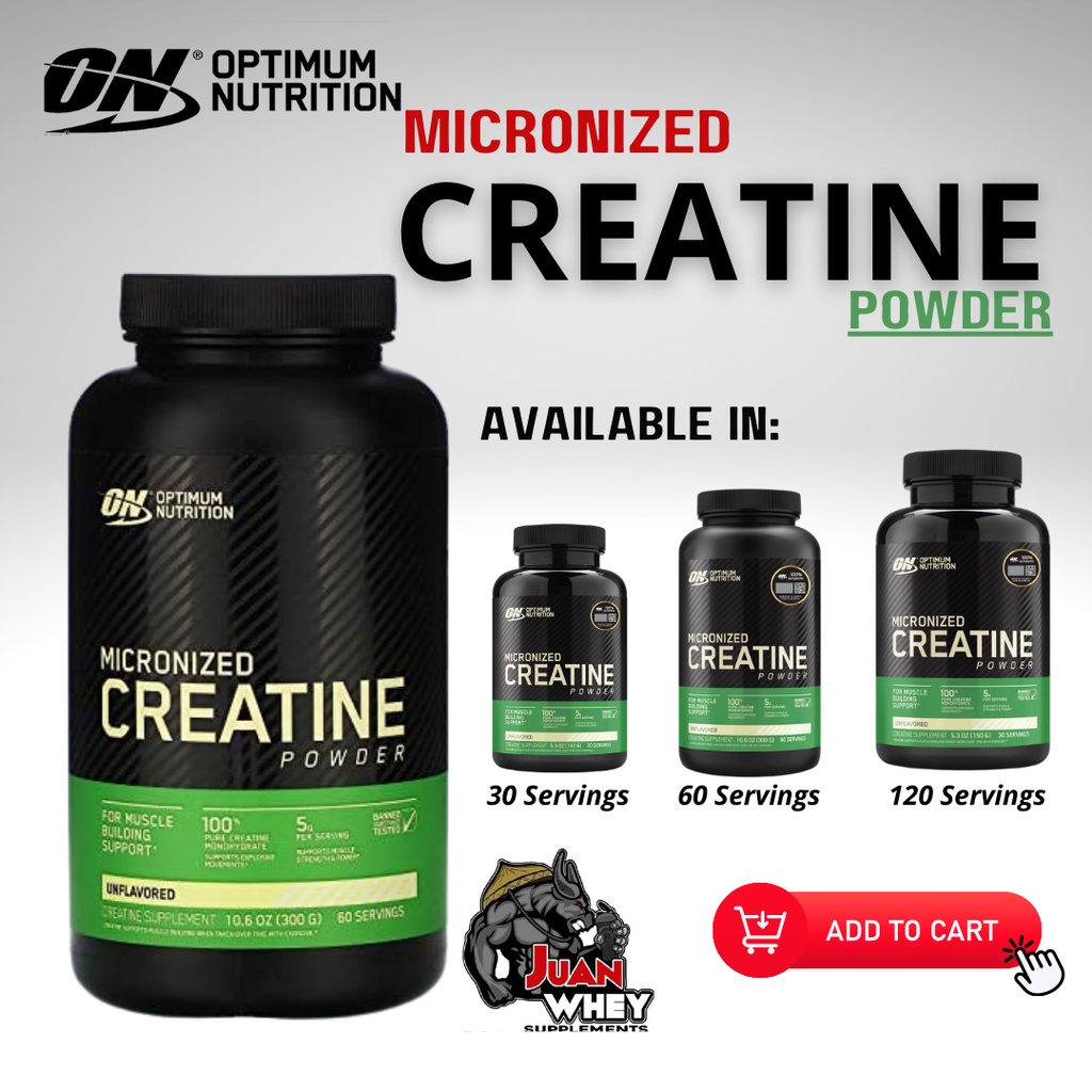 OPTIMUM NUTRITION MICRONIZED CREATINE POWDER (30/60/120 SERVINGS ...