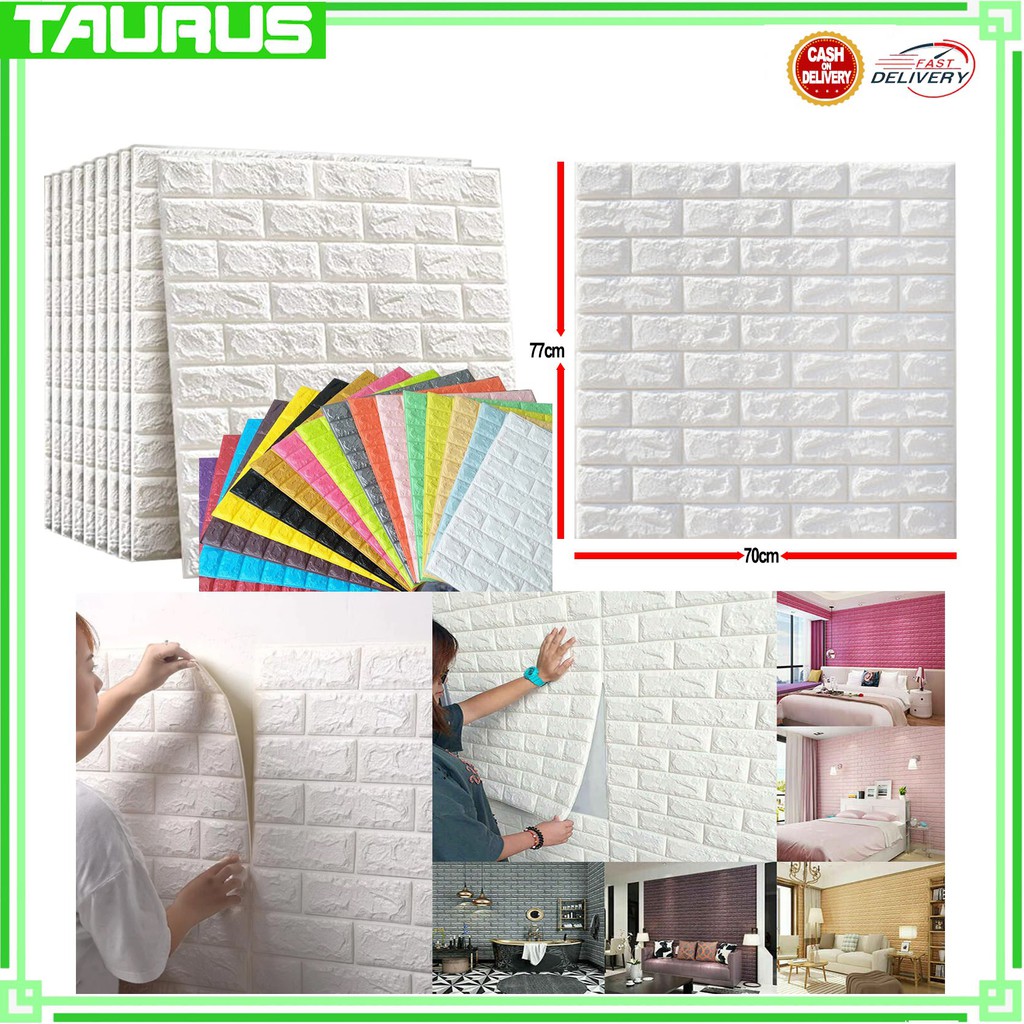 (50pcs per Bundle) 70cm*77cm home decor 3D Waterproof Wallpaper Foam ...