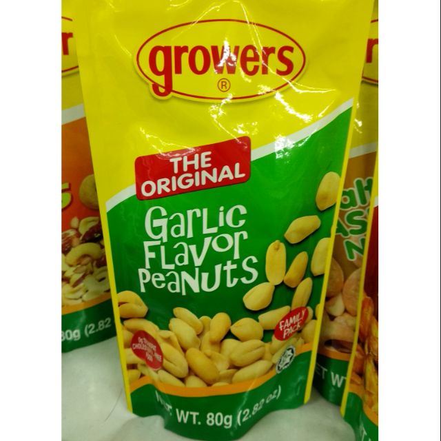 Growers Peanuts 80 grams Garlic, Savory Hot, Honey Roasted Flavors ...