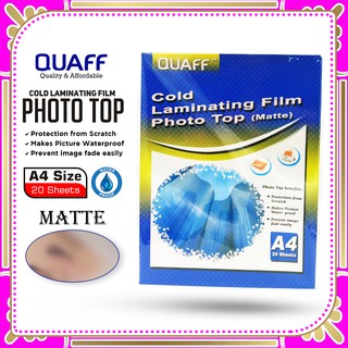 QUAFF Photo Top Cold Laminating Film A4 size 20sheets (Matte/Glossy ...