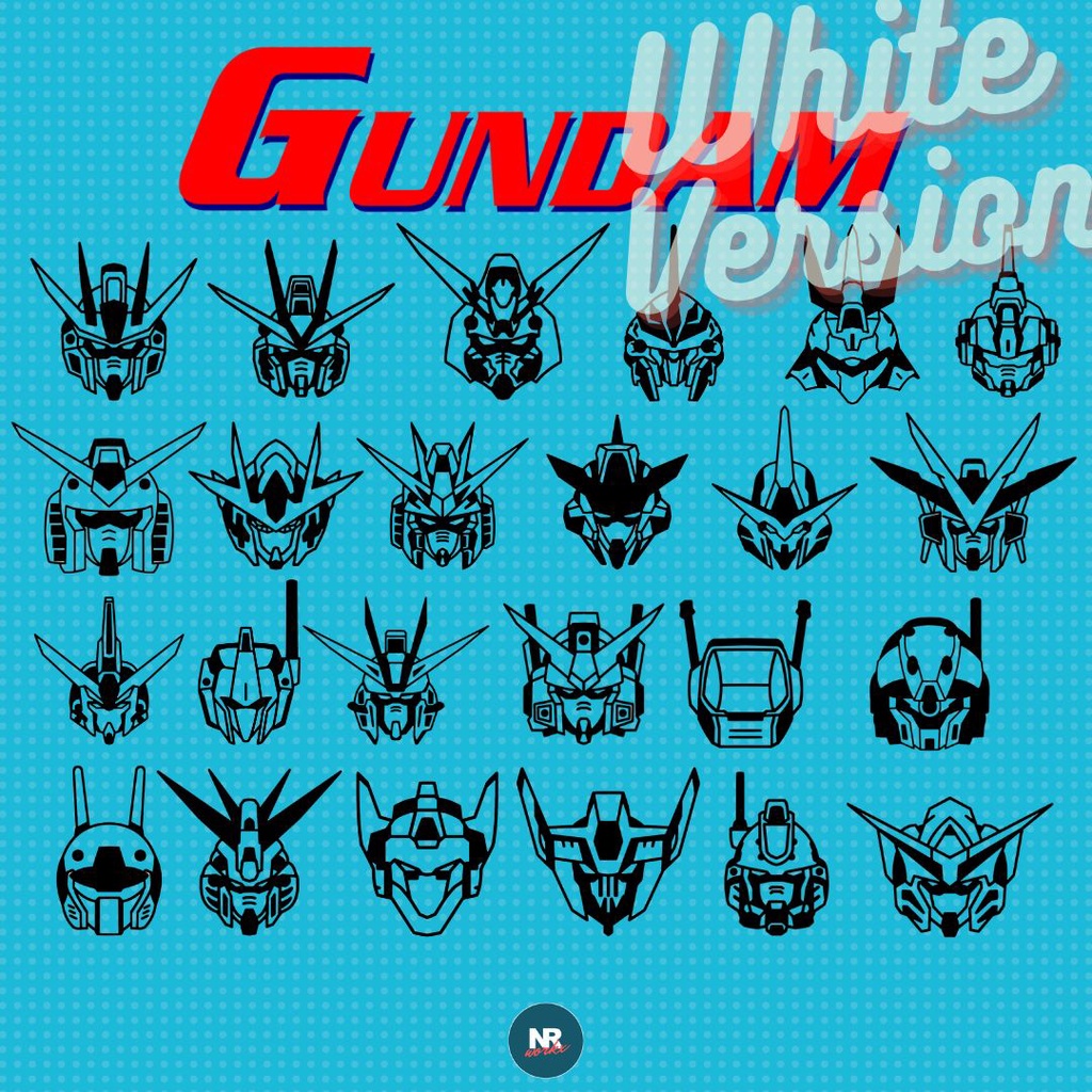 [White 01] Gundam Gunpla Mobile Suit Head Vinyl Decal/Sticker | Shopee ...