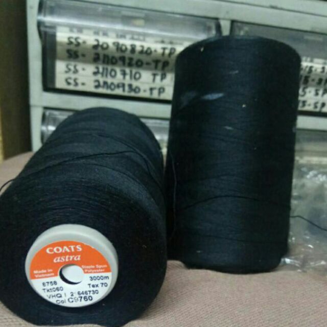 Astra thread black tkt60 spun polyester 2500meters | Shopee Philippines