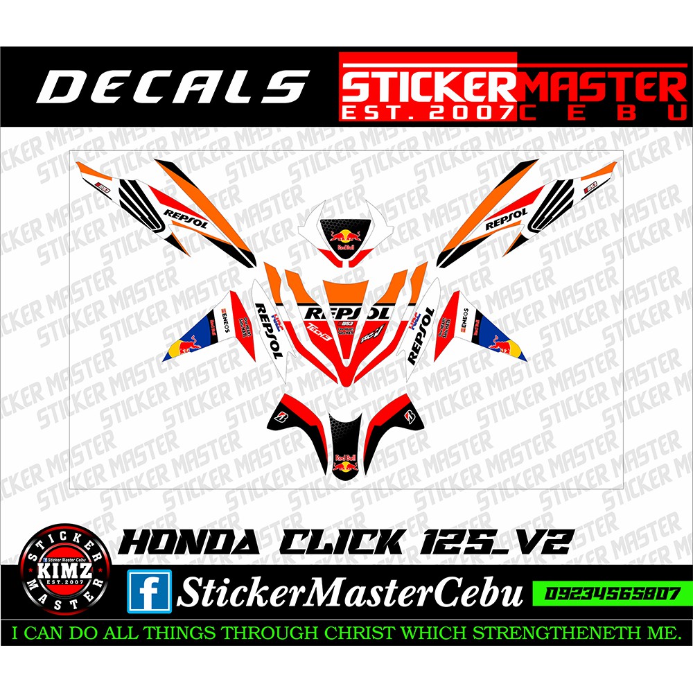 HONDA CLICK 125_DECALS_V2 | Shopee Philippines