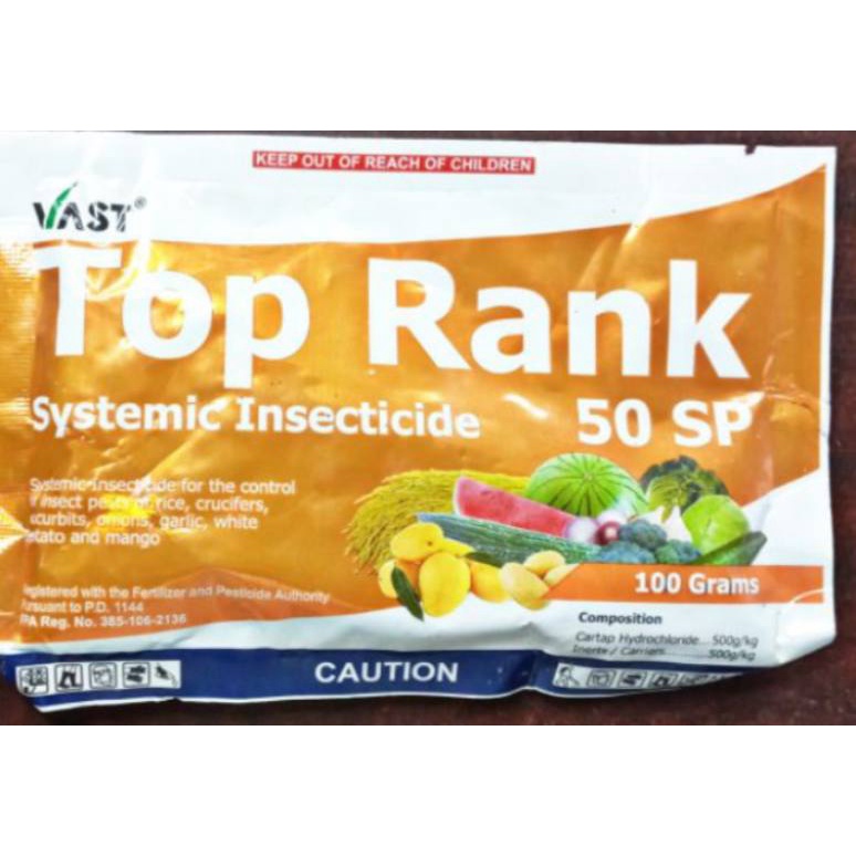 TOP RANK 50 SP 100 GRAMS SYSTEMIC INSECTICIDE CARTAP HYDROCHLORIDE ...