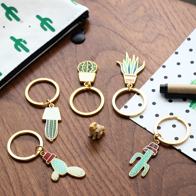 Mohamm Cute Cactus Plant Key Ring Creative Giant Exquisite Keyboard ...