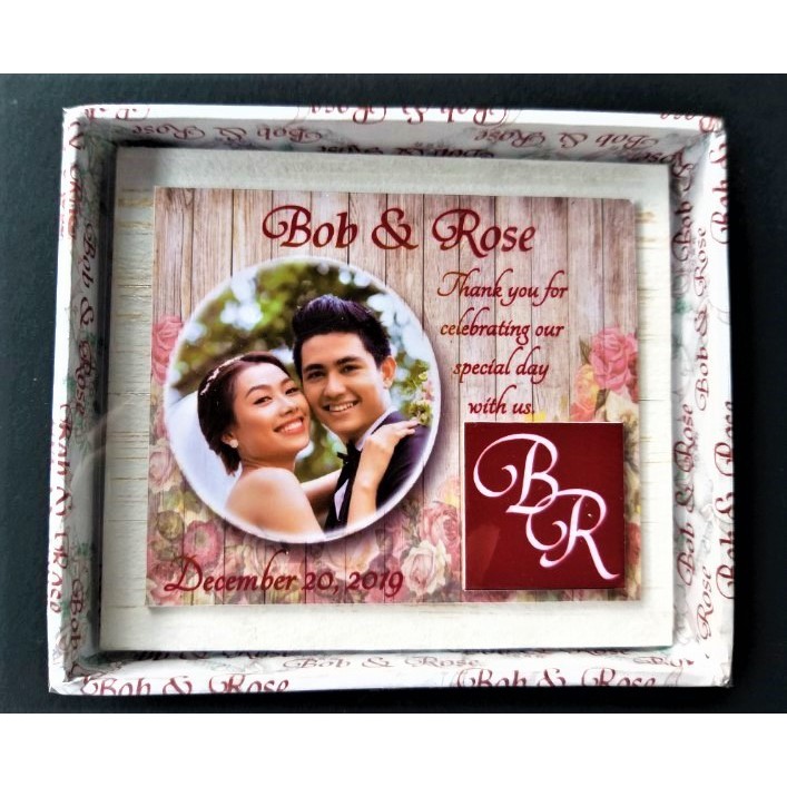 Boxed Wedding Souvenir Personalized Ref Magnet | Shopee Philippines