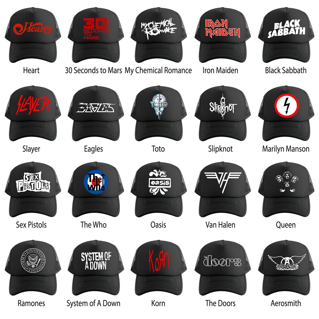 Trucker Cap For Men & Women - Rock Bands | Shopee Philippines