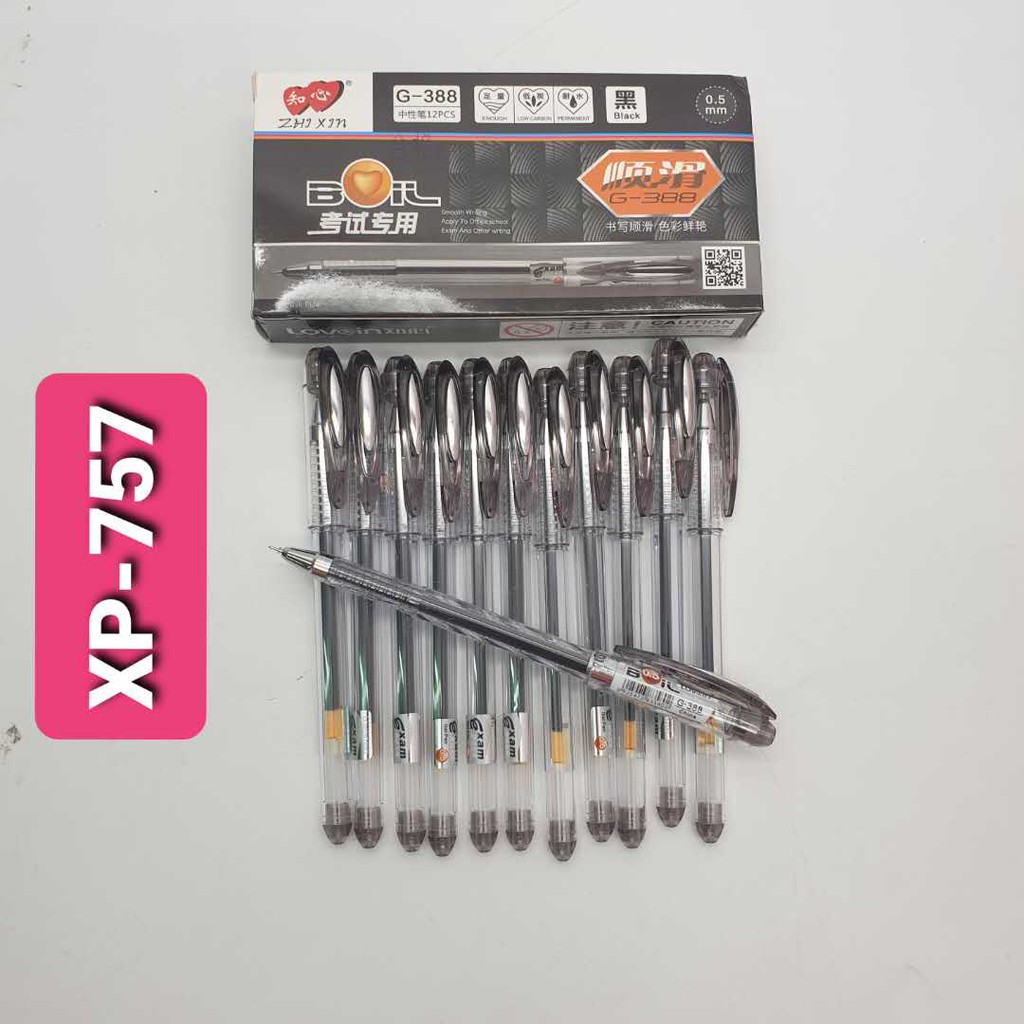 XP757 (12pcs) ZHIXIN BOIL Gelpen Set Ballpen 0.5mm Black ink Ball pen ...
