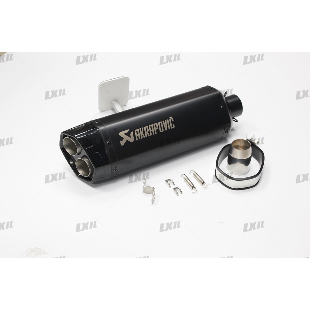 Universal Motorcycle Akrapovic dual hole big canister Exhaust Muffler ...