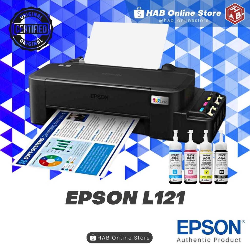 Brand New Epson L120 or L121 EcoTank Single Function Printer w/ Original Dye Ink | Shopee ...