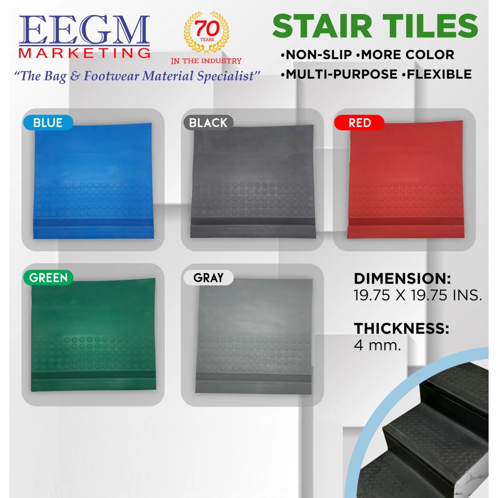 Non-slip Multipurpose Rubber Stair Tiles | Shopee Philippines