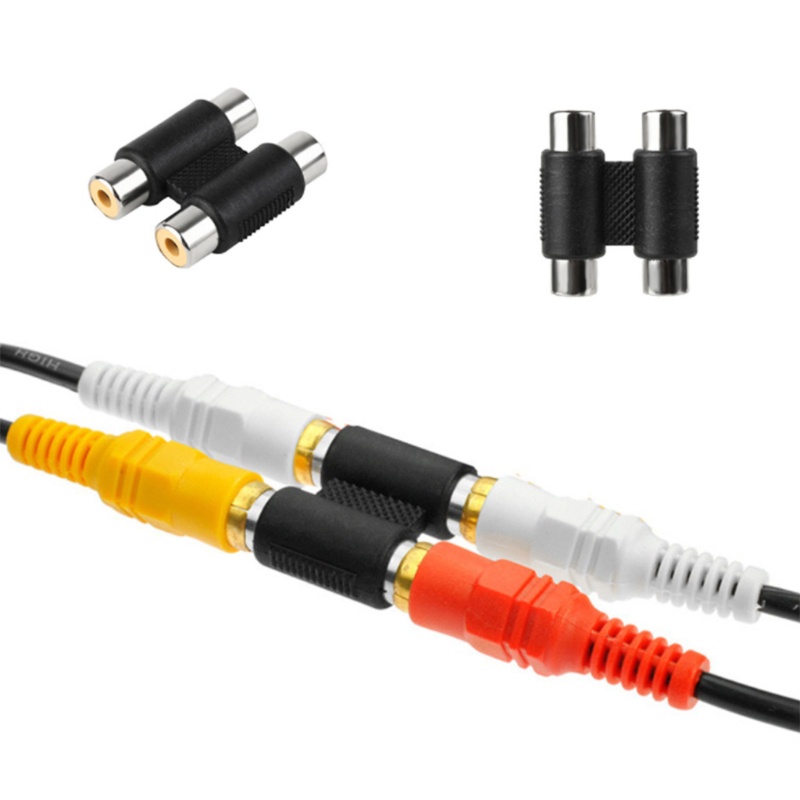 Dual RCA Joiner Coupler Plug Single RCA Female to Female Audio Video AV ...