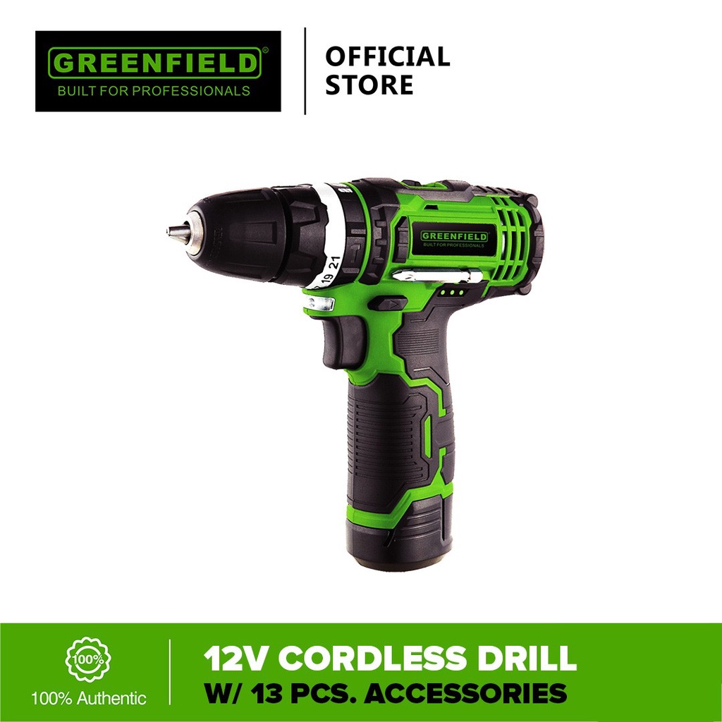 Greenfield Cordless Drill Set 12V | Shopee Philippines