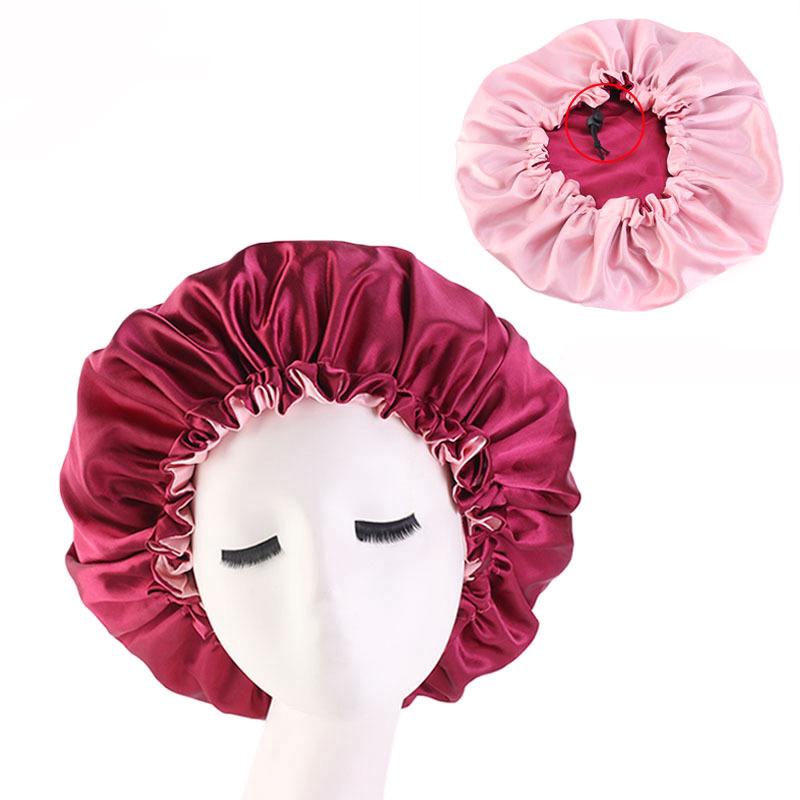 European&American Popular Double-layer Satin Caps Beauty Perm Cap ...