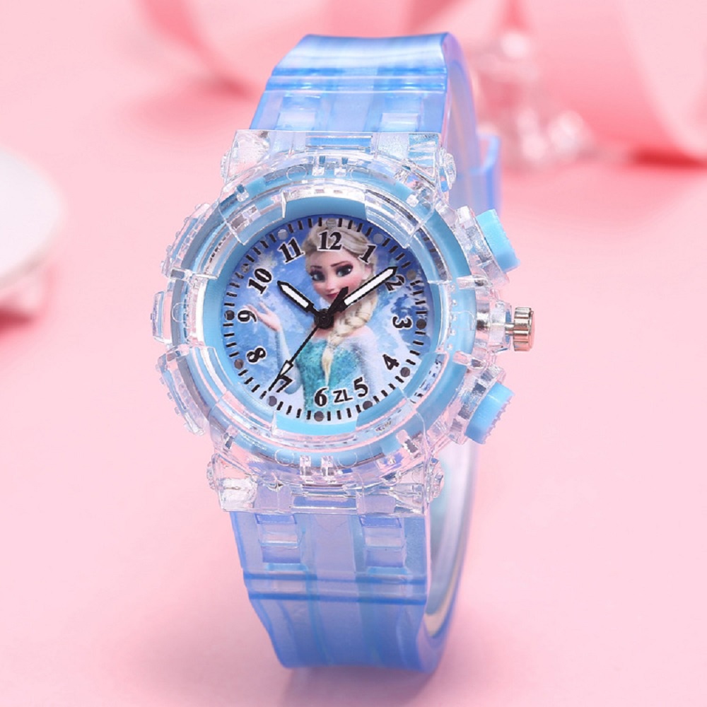Frozen Princess Elsa Anna Pattern Children LED Light Kids Digital ...