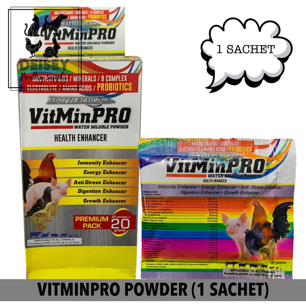 Battlecock Vitmin Pro Powder - 20grams (1 Sachet) | Shopee Philippines