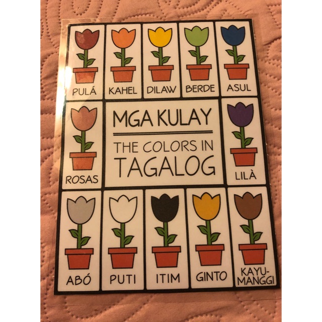 Colors in tagalog laminated chart | Shopee Philippines