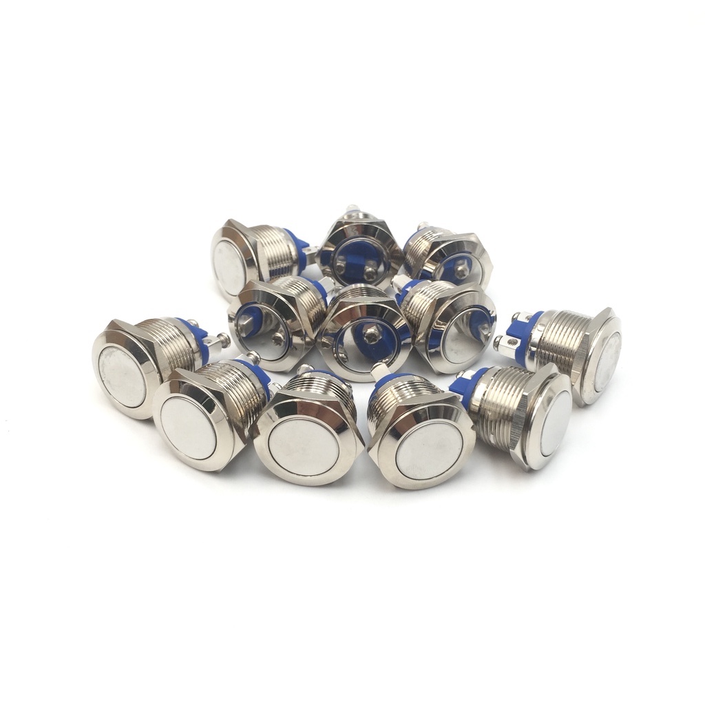 Waterproof Passing Light Switch Momentary Push Button Switch 16mm (One ...