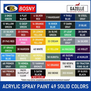 Bosny 100% Acrylic Spray Paint Solid Color - No. 3-29 | Shopee Philippines
