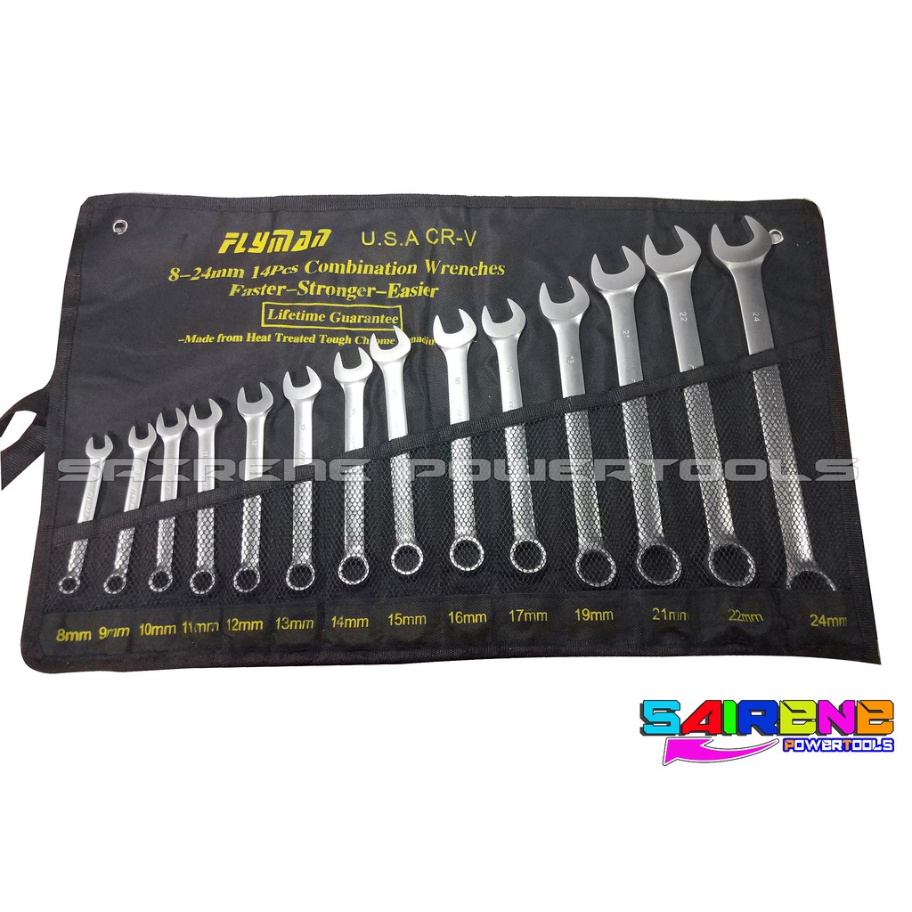 FLYMAN USA HEAVY DUTY 14PCS (8-24MM) COMBINATION WRENCH | Shopee ...