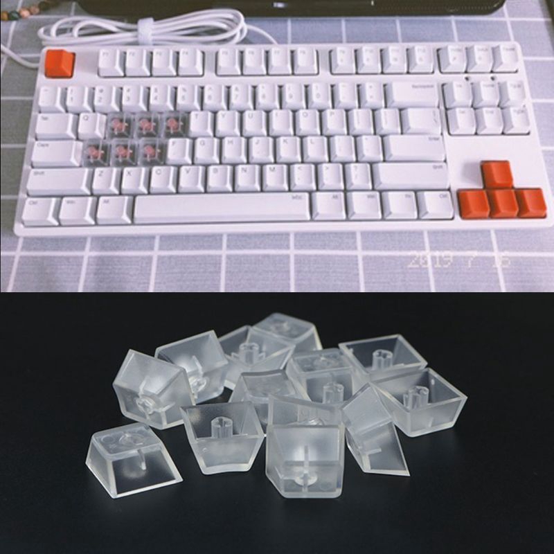 NIKI 10Pcs Transparent ABS Keycaps Mechanical keyboard Keycaps Matte ...