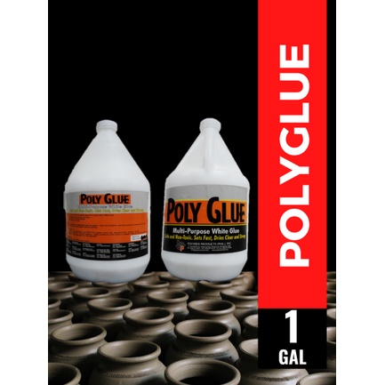 POLYGLUE White Glue for Clays 1 Gallon (Plaster of Paris, Pottery ...