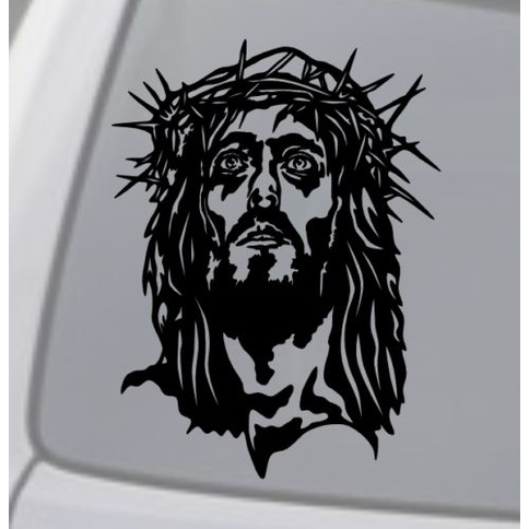 JESUS FACE Vinyl Decal Sticker Car Window Wall Bumper God Christ ...