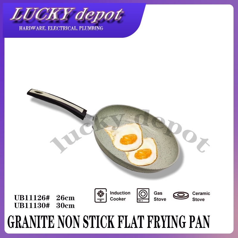 GRANITE NONSTICK FLAT FRYING PAN ( 26CM / 30CM ) | Shopee Philippines