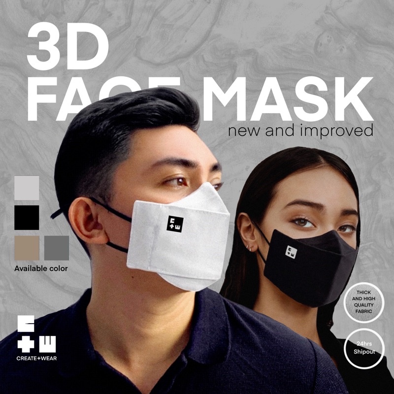 NEW! 24 hrs Shipout | Washable Premium 3D Face Mask | Create plus wear ...