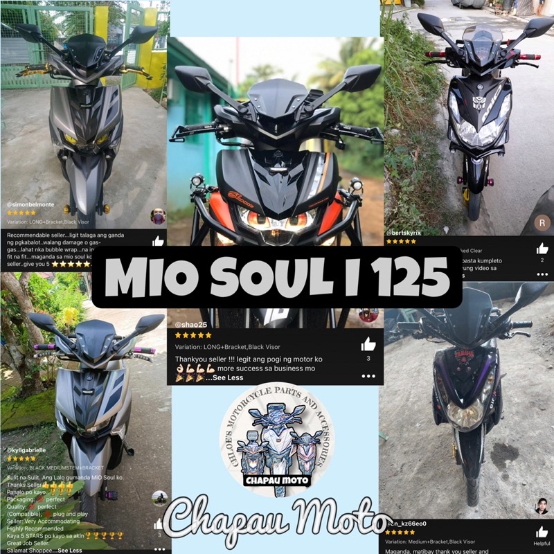 MIO SOUL I 125 MSI M3 SPORTY MXI BRACKET SIDE MIRROR AND VISOR SET ...