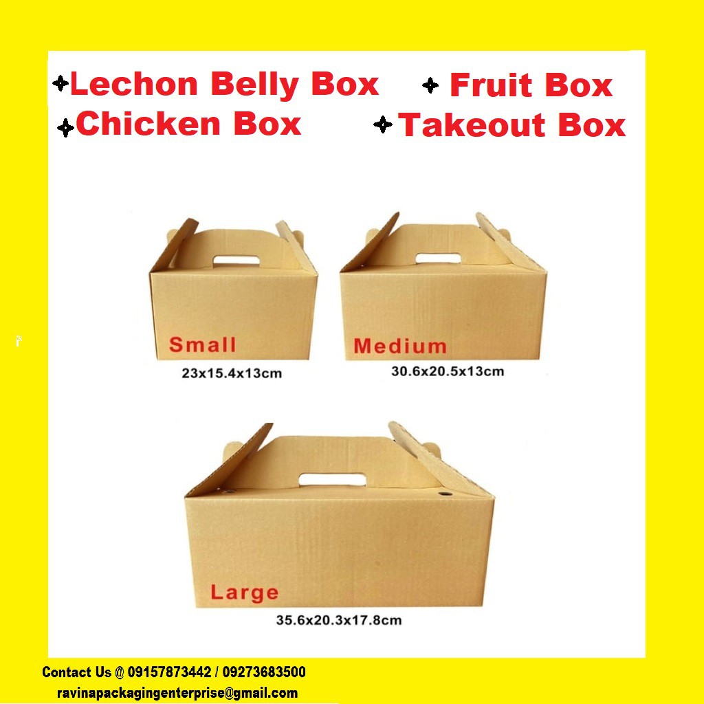 Lechon Belly Box / Takeout Box / Fruit Box / Crispy Pata Box / Chicken ...