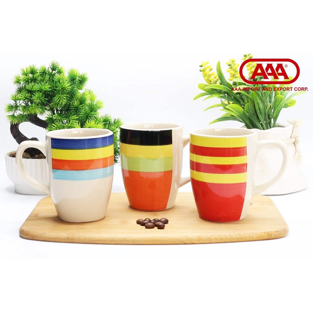 Hand Printed Mug Stripe Mug Coffee | Shopee Philippines
