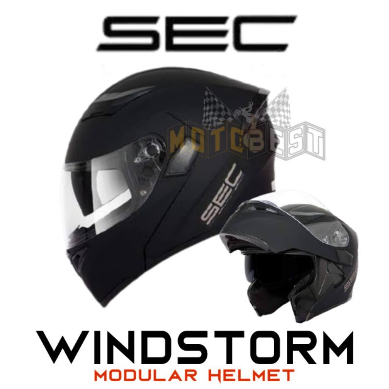SEC Windstorm Dual Visor Modular Helmet | Shopee Philippines