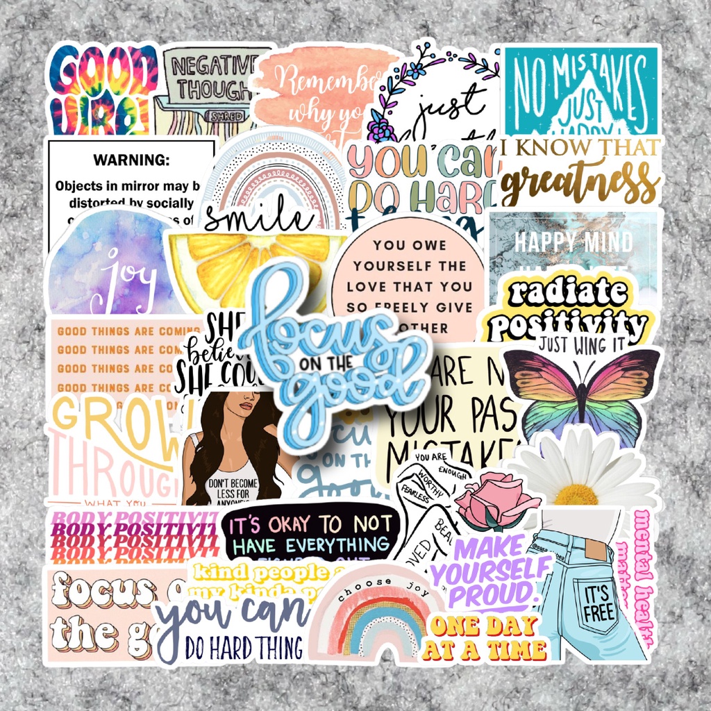 50 PCS| POSITIVITY MOTIVATIONAL STICKERS SELF LOVE LUGGAGE LAPTOP SELF ...