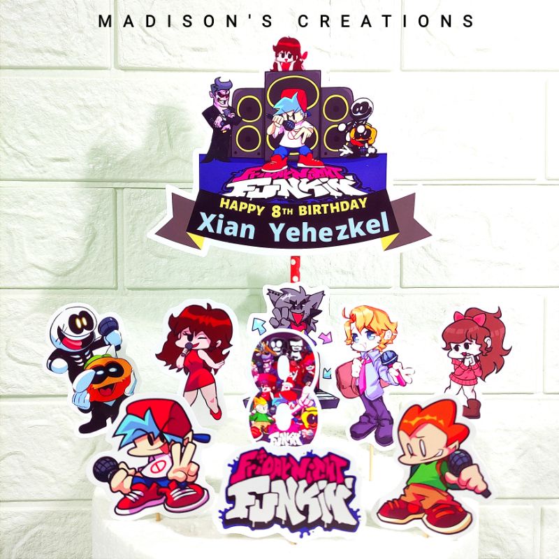 11pcs/Set FNF Friday Night Funkin' Cake Topper/Banner (Personalize ...