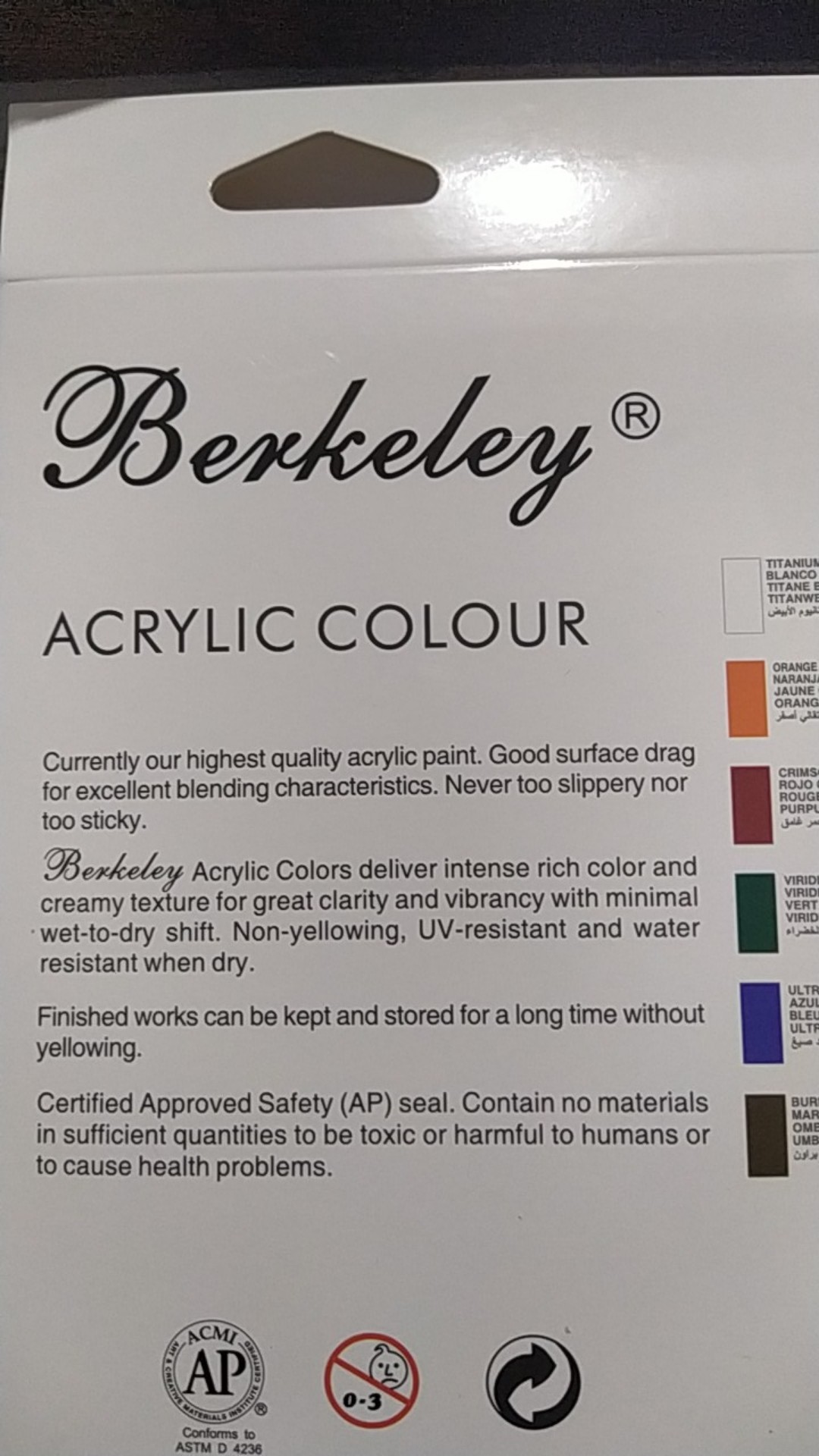 Berkeley 18tubes Acrylic / Water Colour / Oil Colour Paint (12ml/tube ...