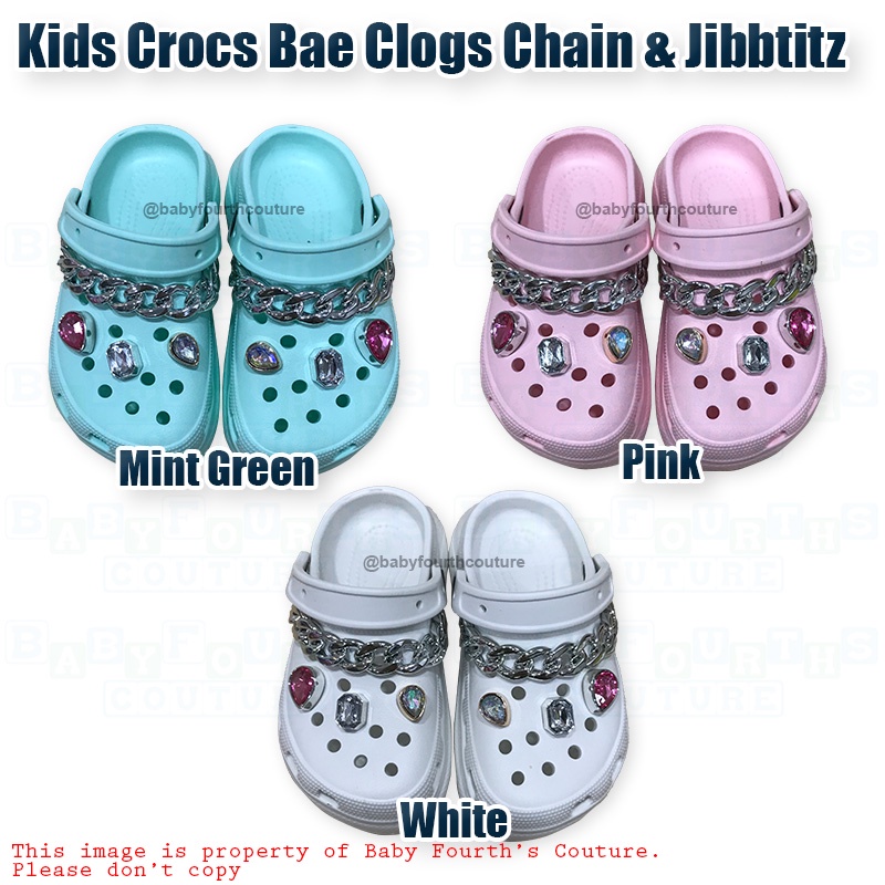 Kids Crocs Gumsole and Bae Clogs with Chain & Jibbitz | Shopee Philippines