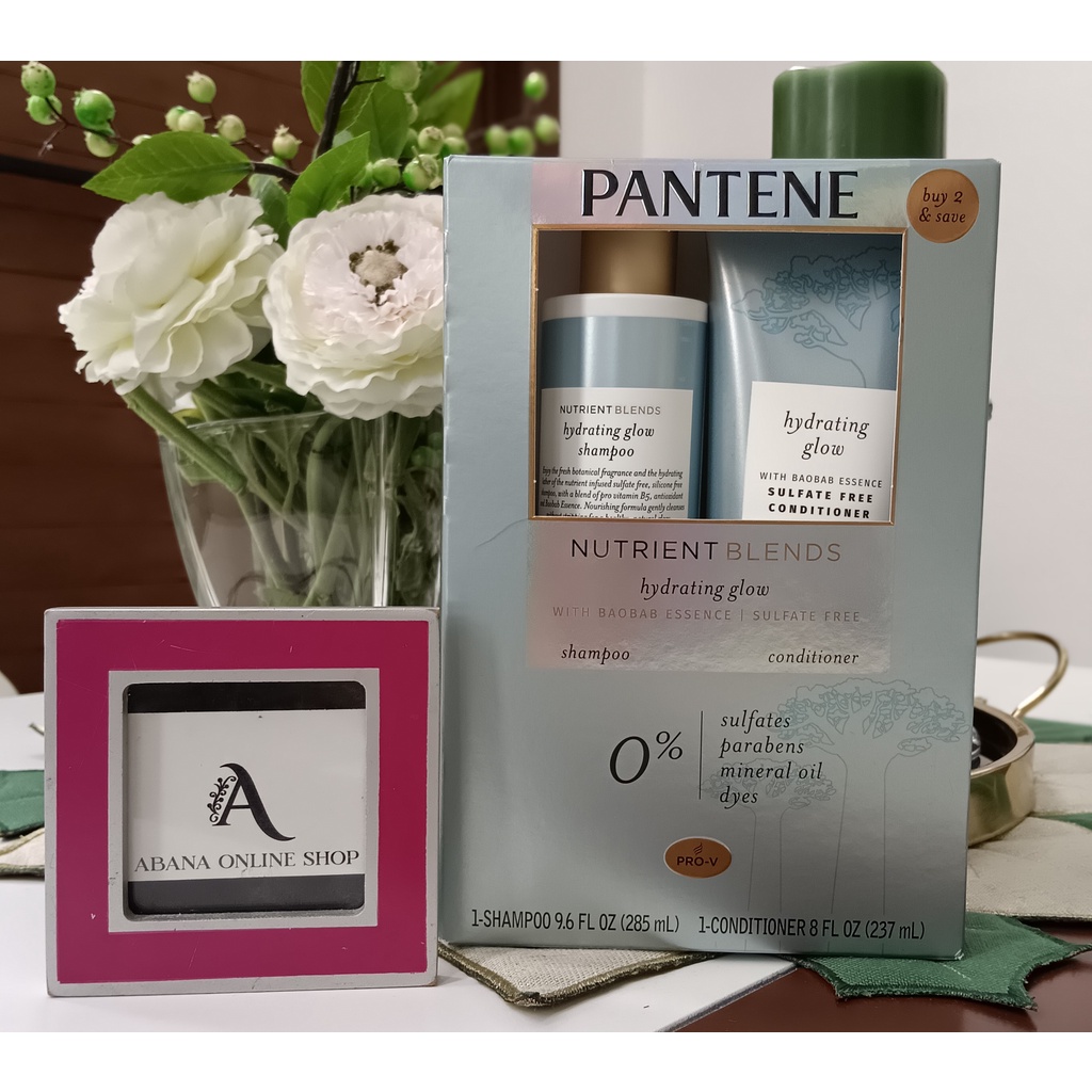 Pantene Nutrient Blends Hydrating glow Shampoo and Conditioner Dual ...