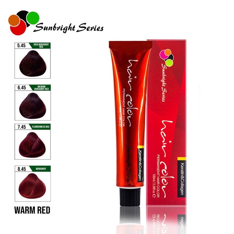 Sunbright Series Hair Colors Warm Red & Mahogany 100ml Burgudy Chestnut ...