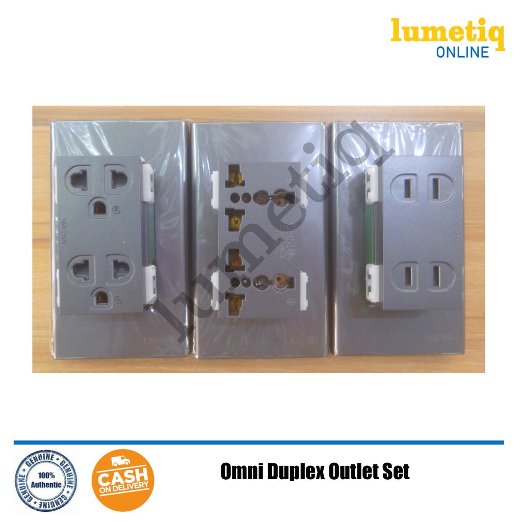 Omni Wide Series Graphite Duplex Outlet Set (Regular/Universal ...