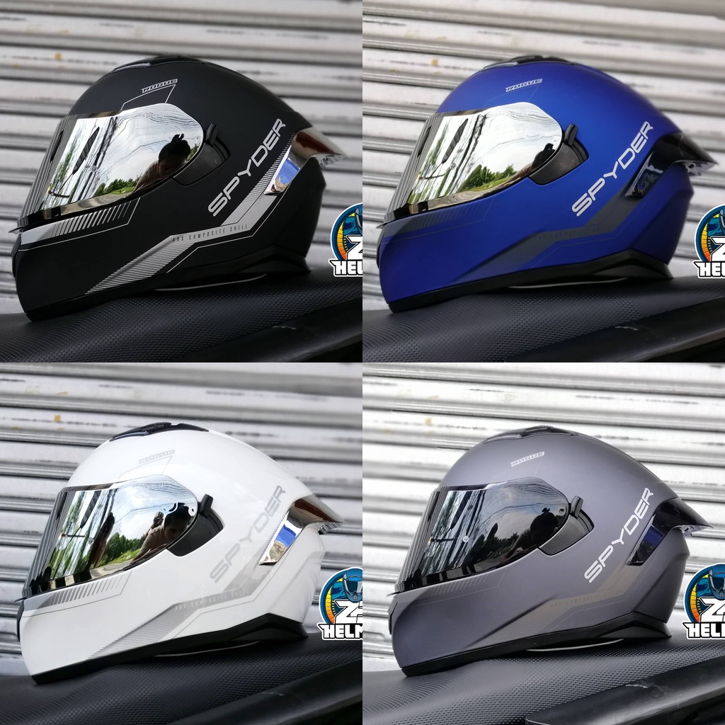 SPYDER ROGUE Plain SOB/SOB+ (All Colors) FULL FACE - DUAL VISOR (with ...