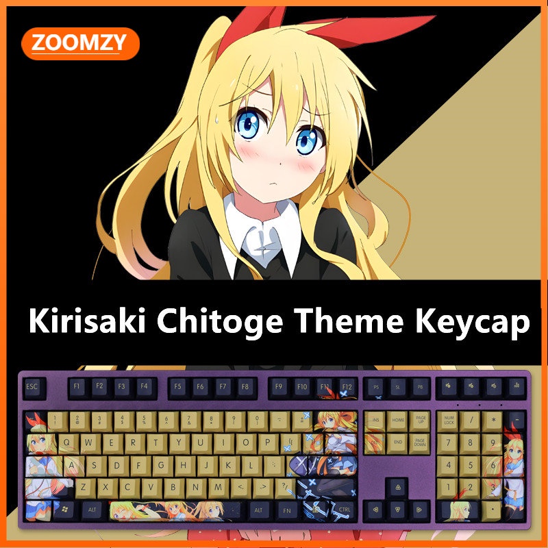 Kirisaki Chitoge Theme Keycap Pseudo Love Keycap PBT Dye-sublimation Mechanical Keyboard Keycap ...