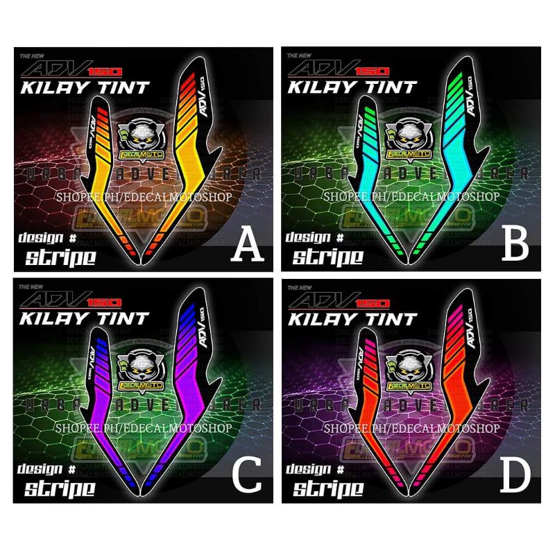Honda ADV 150 - 160 New Kilay Tint Vinyl Sticker Design | Shopee ...