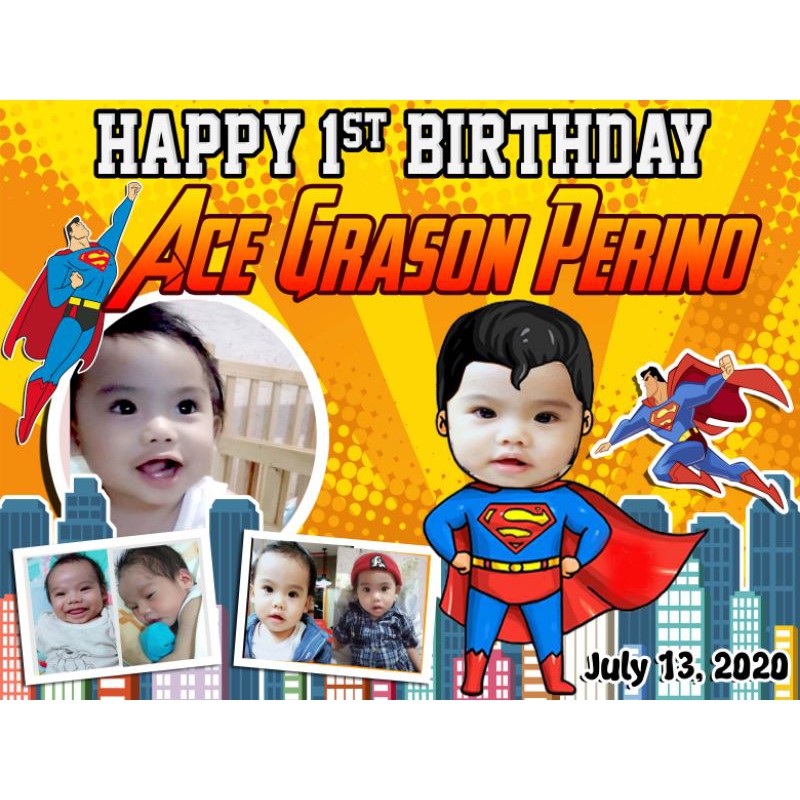 Superman Baby Christening Tarpaulin Design