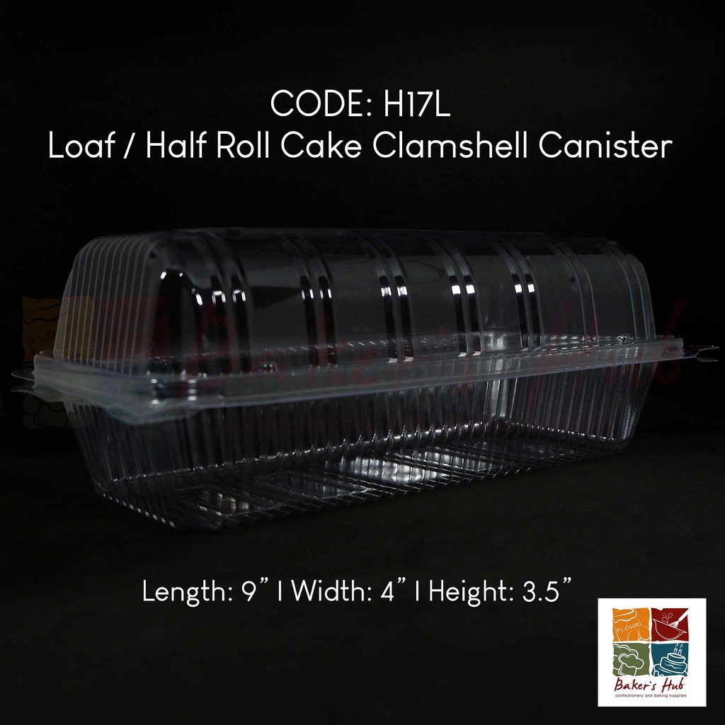 OPS - H17L Clamshell Clear Loaf Half Roll Rectangular Plastic Canister ...