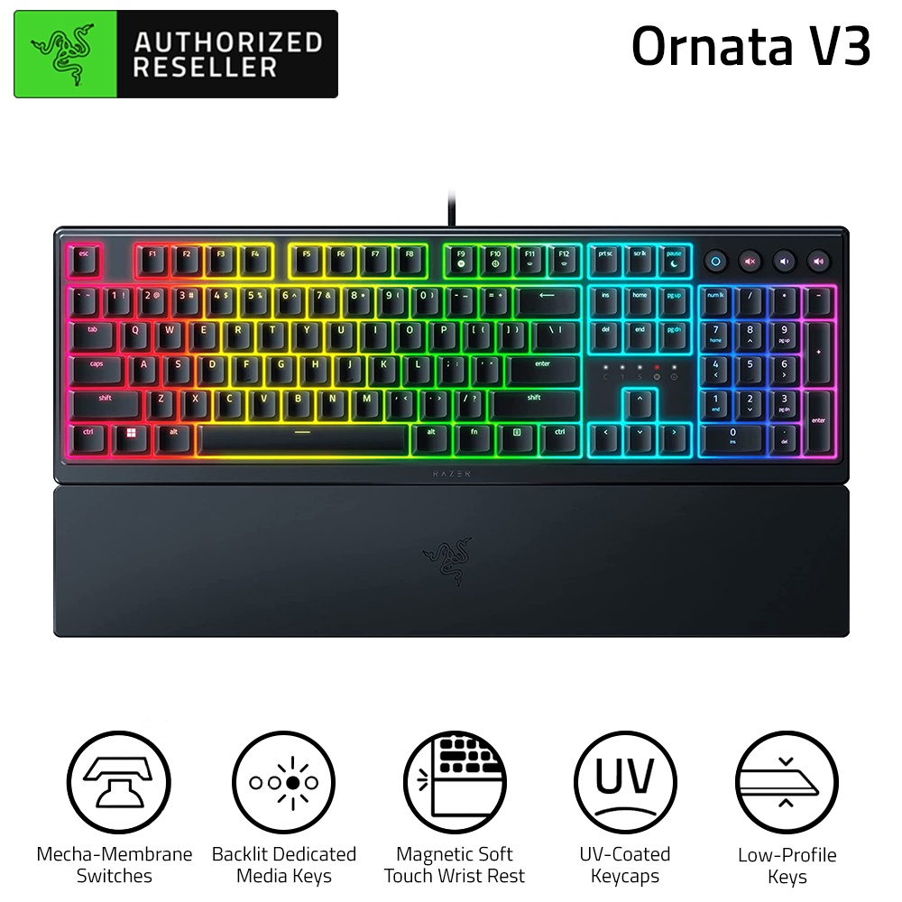 Razer Ornata V3 - US Low-profile Mecha-membrane RGB Keyboard | Shopee ...