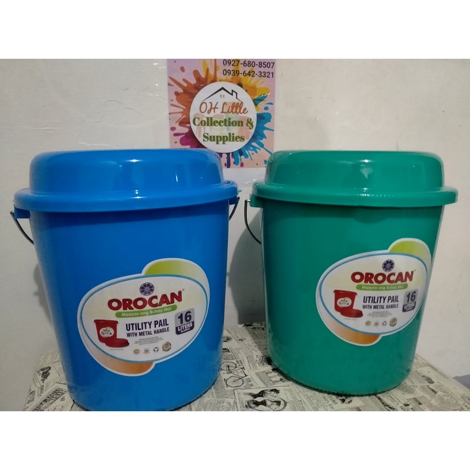 Utility Pail Orocan's 16Liters with metal handle with COVER Timba ...