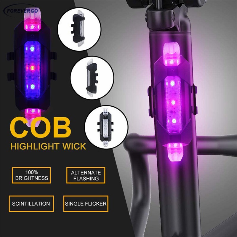 RE USB Rechargeable Bike Rear Light Scooter Light 4 Modes Head Back ...